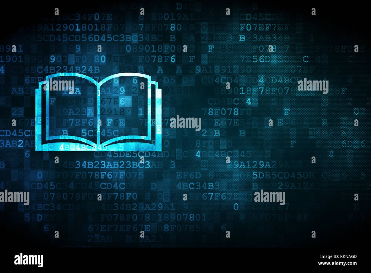 Learning concept: Book on digital background Stock Photo - Alamy
