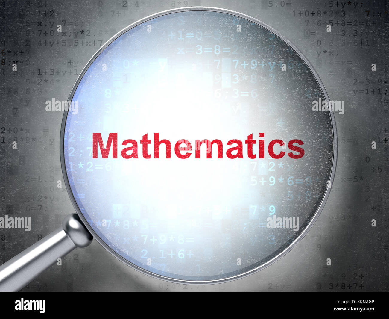 Studying concept: Mathematics with optical glass Stock Photo - Alamy