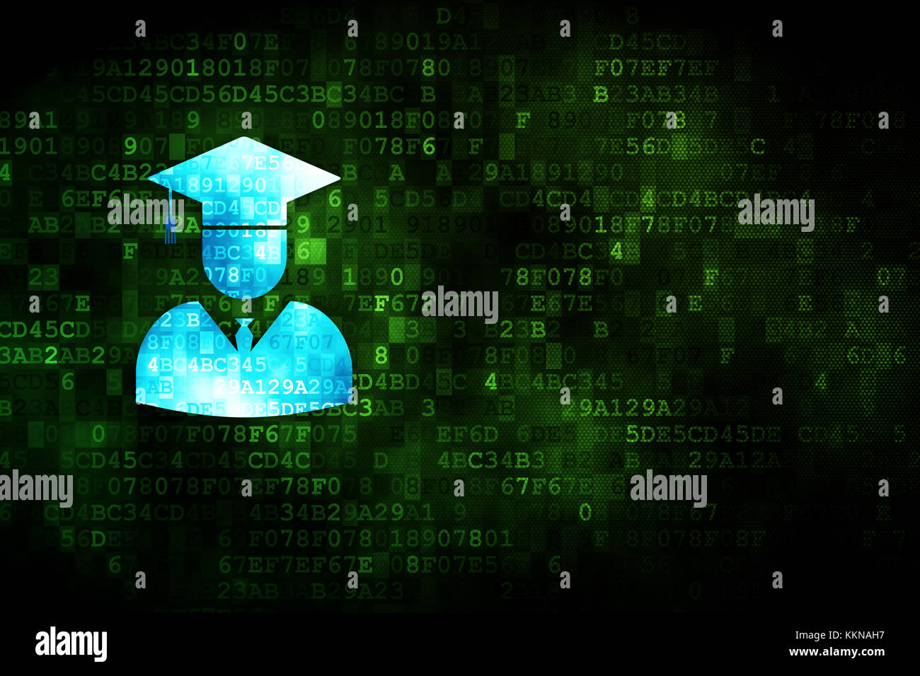 Studying concept: Student on digital background Stock Photo - Alamy