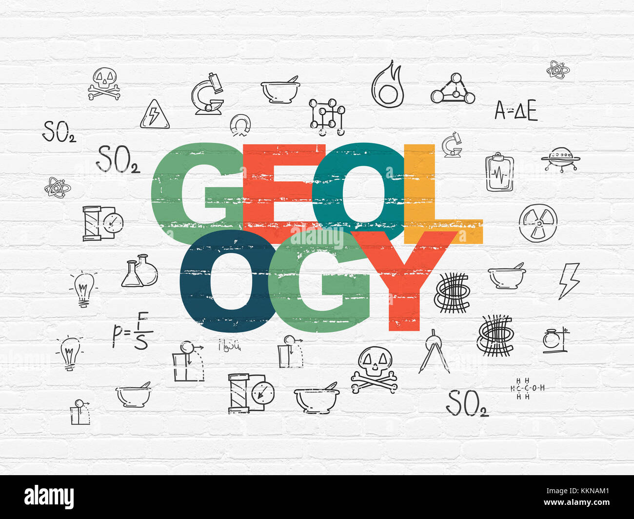Science concept: Geology on wall background Stock Photo - Alamy