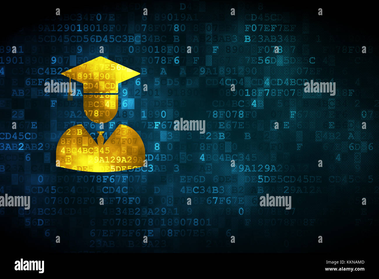 Science concept: Student on digital background Stock Photo - Alamy