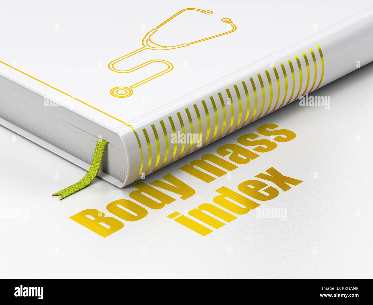 Health concept: book Stethoscope, Body Mass Index on white background ...