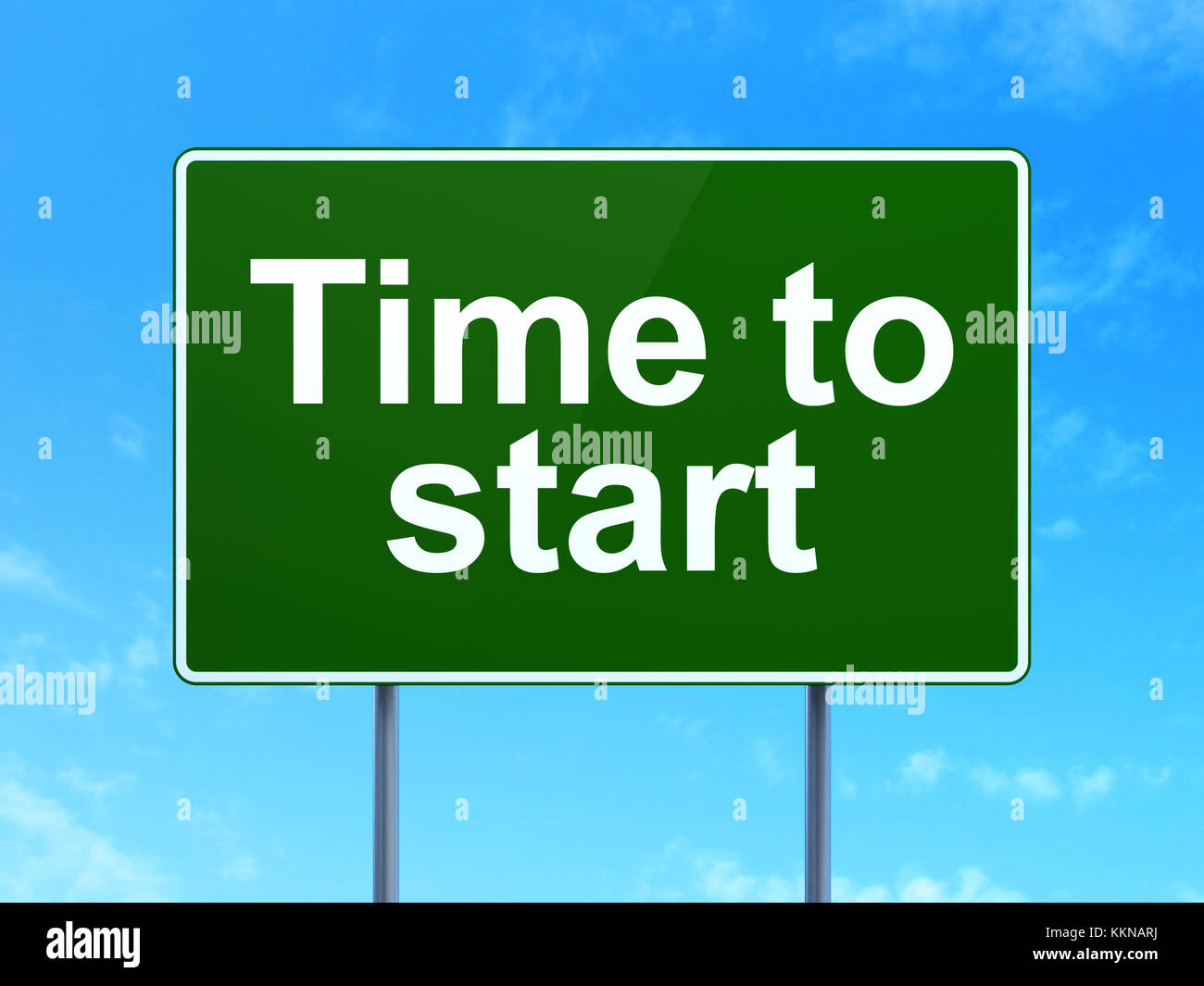 Timeline concept: Time to Start on road sign background Stock Photo - Alamy