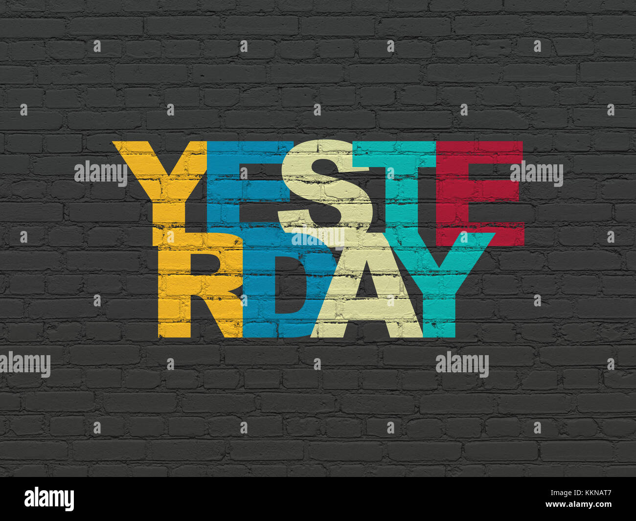 Timeline concept: Yesterday on wall background Stock Photo - Alamy