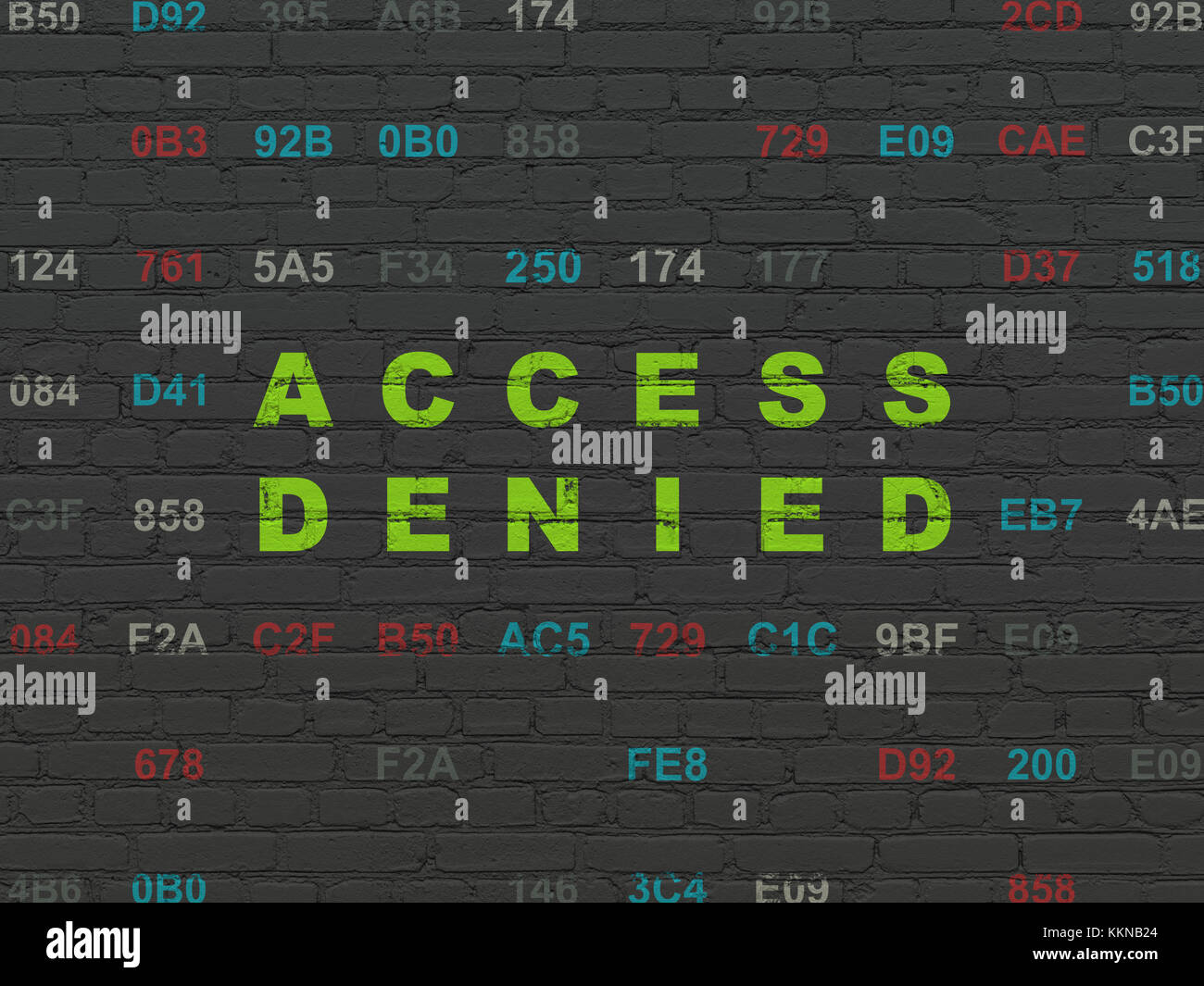 Safety concept: Access Denied on wall background Stock Photo - Alamy
