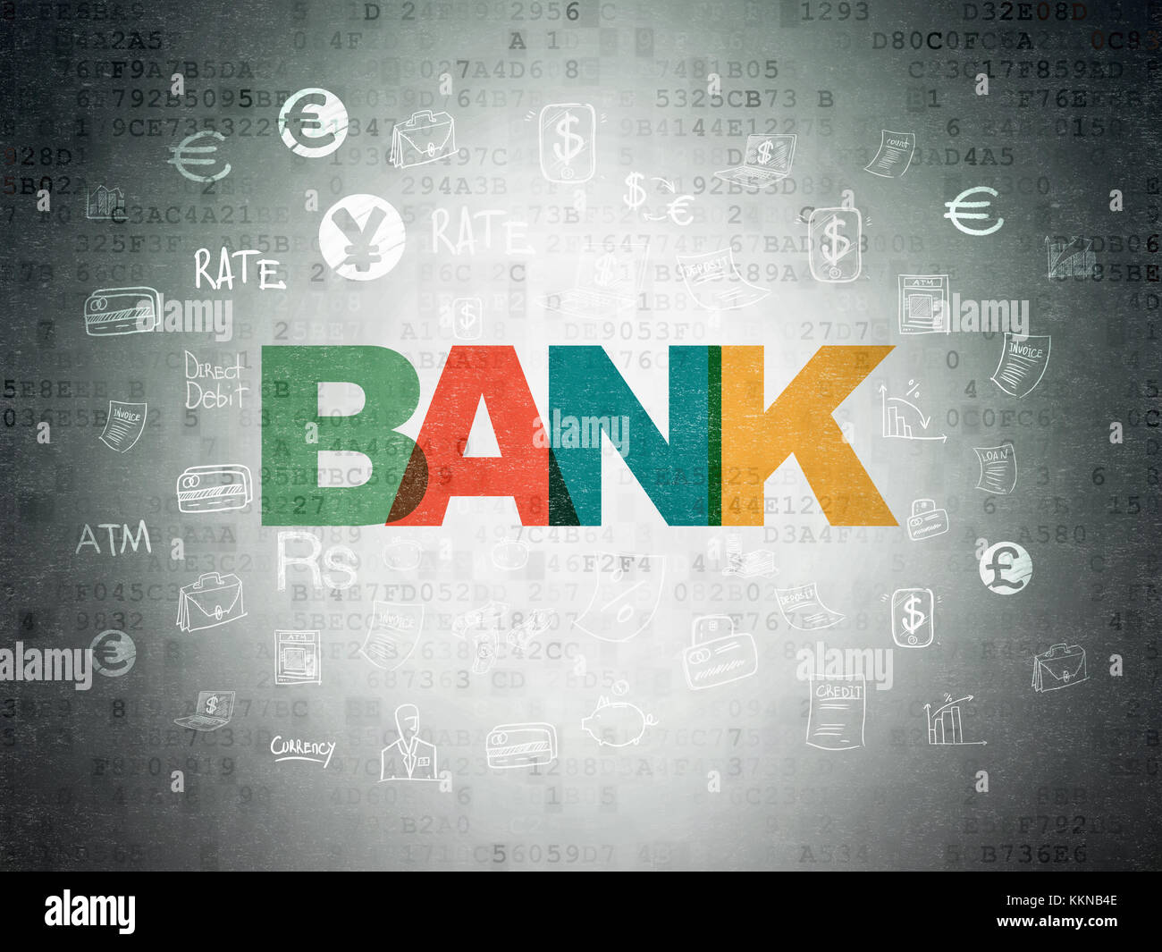 Money concept: Bank on Digital Data Paper background Stock Photo - Alamy