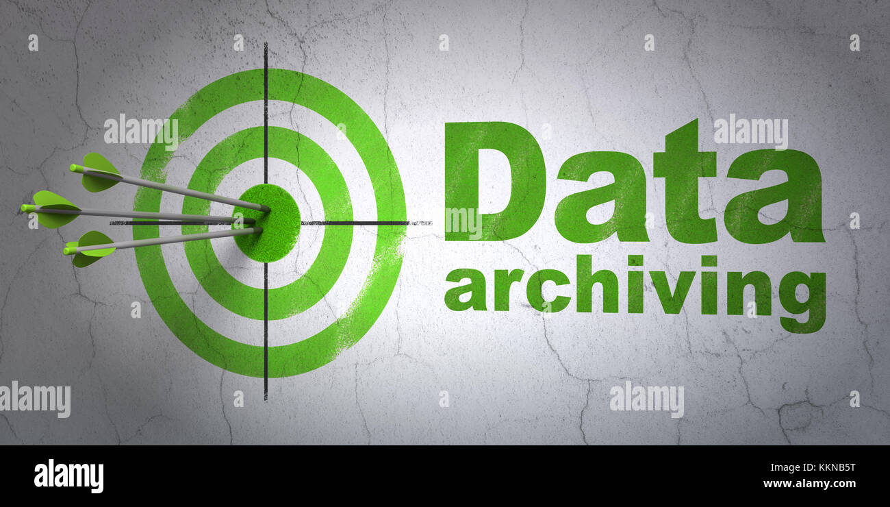 Information concept: target and Data Archiving on wall background Stock ...