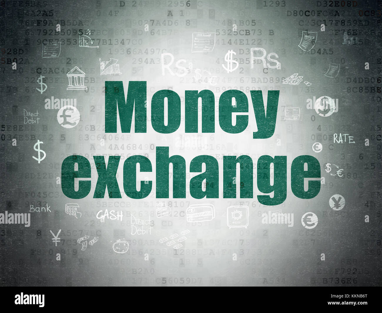 Money concept: Money Exchange on Digital Data Paper background Stock ...