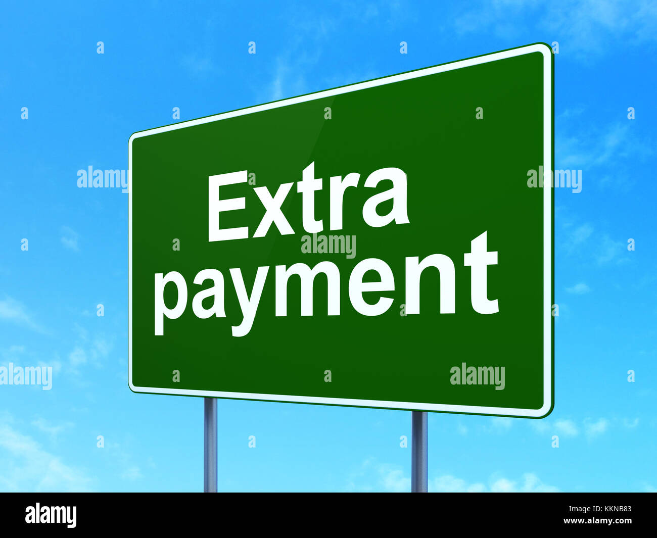 Currency concept: Extra Payment on road sign background Stock Photo - Alamy
