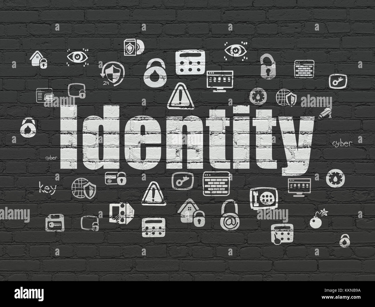 Safety concept: Identity on wall background Stock Photo - Alamy