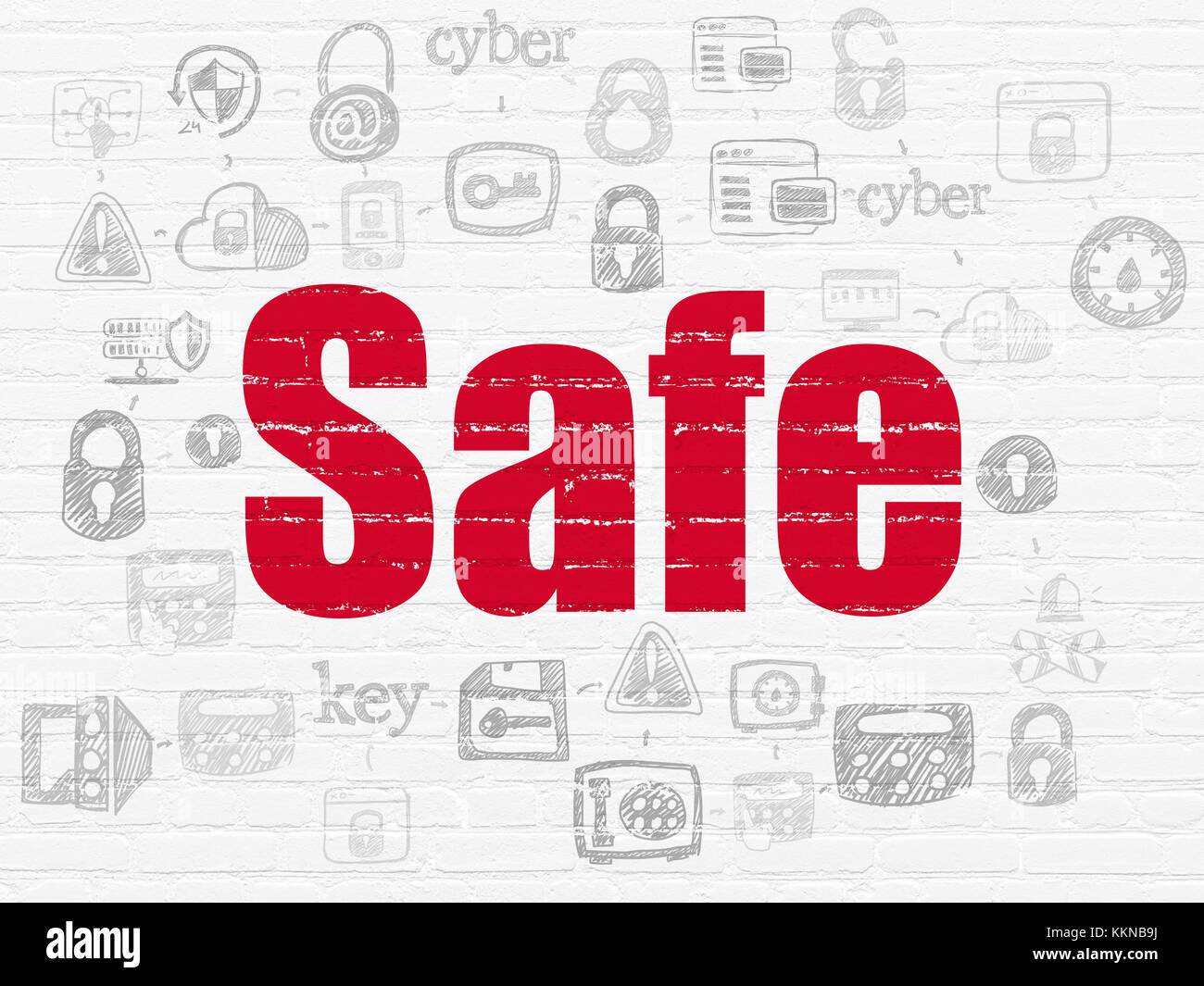Safety concept: Safe on wall background Stock Photo - Alamy