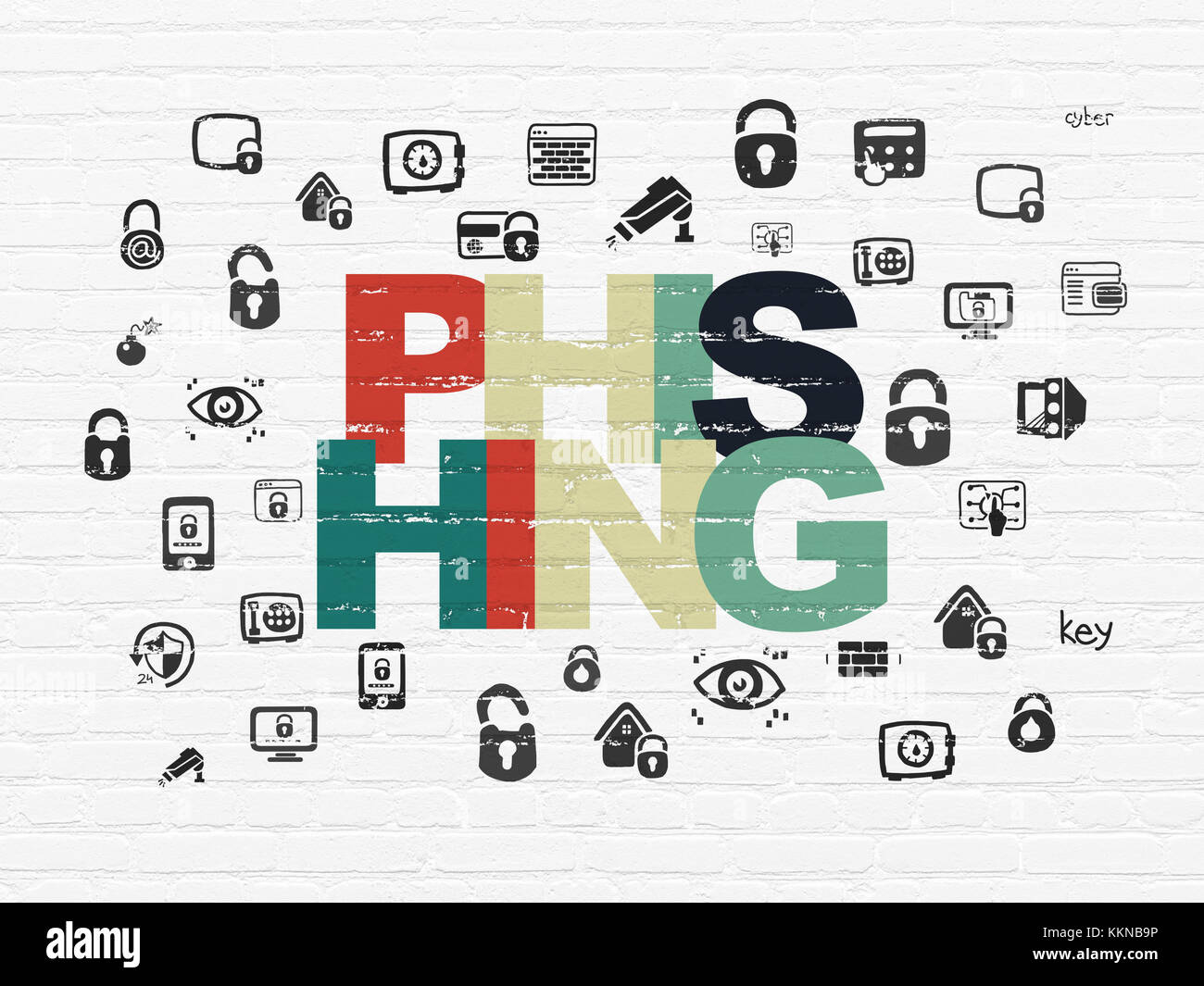 Safety concept: Phishing on wall background Stock Photo - Alamy