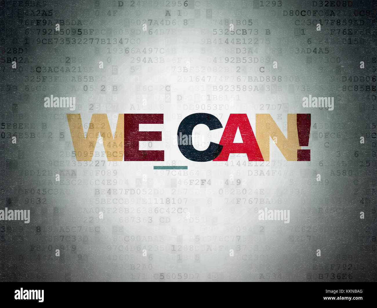 Finance concept: We can! on Digital Data Paper background Stock Photo ...