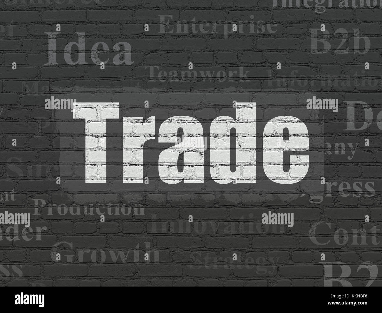 Business concept: Trade on wall background Stock Photo - Alamy