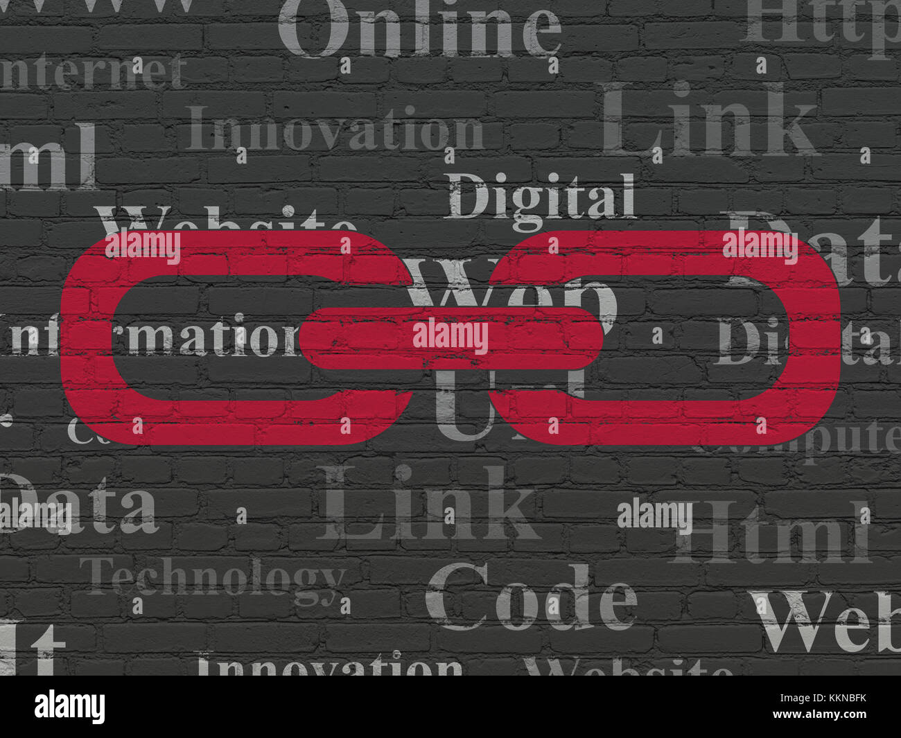 Web design concept: Link on wall background Stock Photo - Alamy