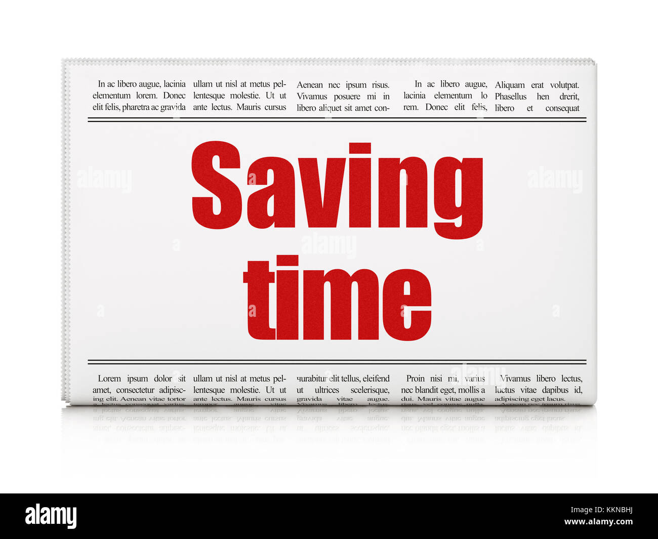Timeline concept: newspaper headline Saving Time Stock Photo - Alamy
