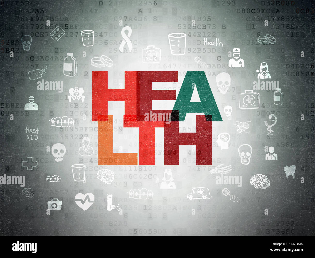 Health concept: Health on Digital Data Paper background Stock Photo - Alamy