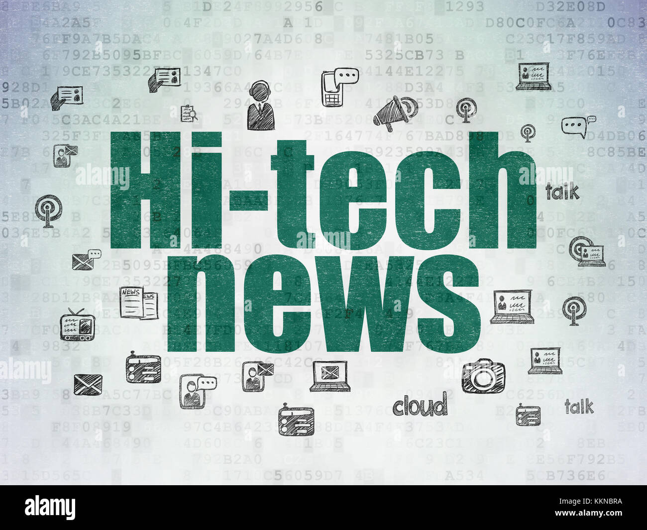 News concept: Hi-tech News on Digital Data Paper background Stock Photo ...