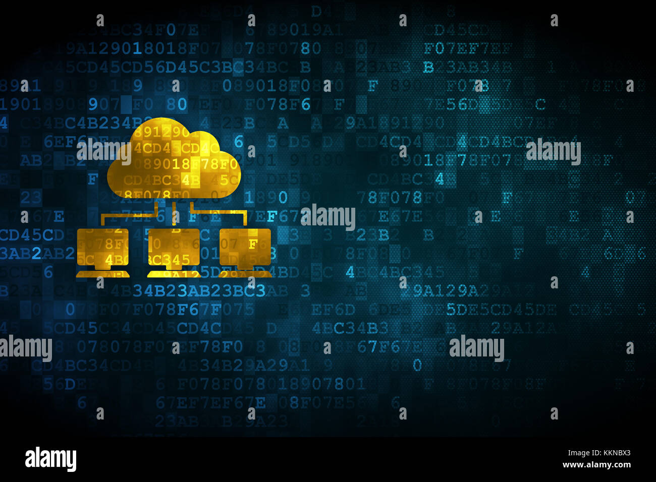 Cloud networking concept: Cloud Network on digital background Stock ...