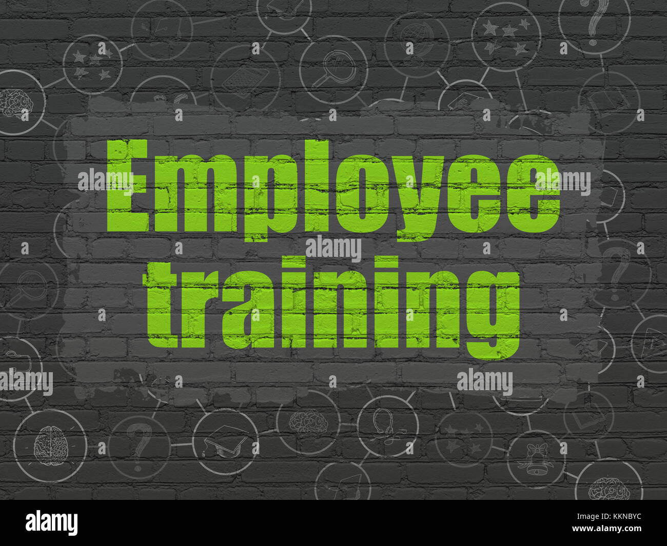 Education concept: Employee Training on wall background Stock Photo - Alamy