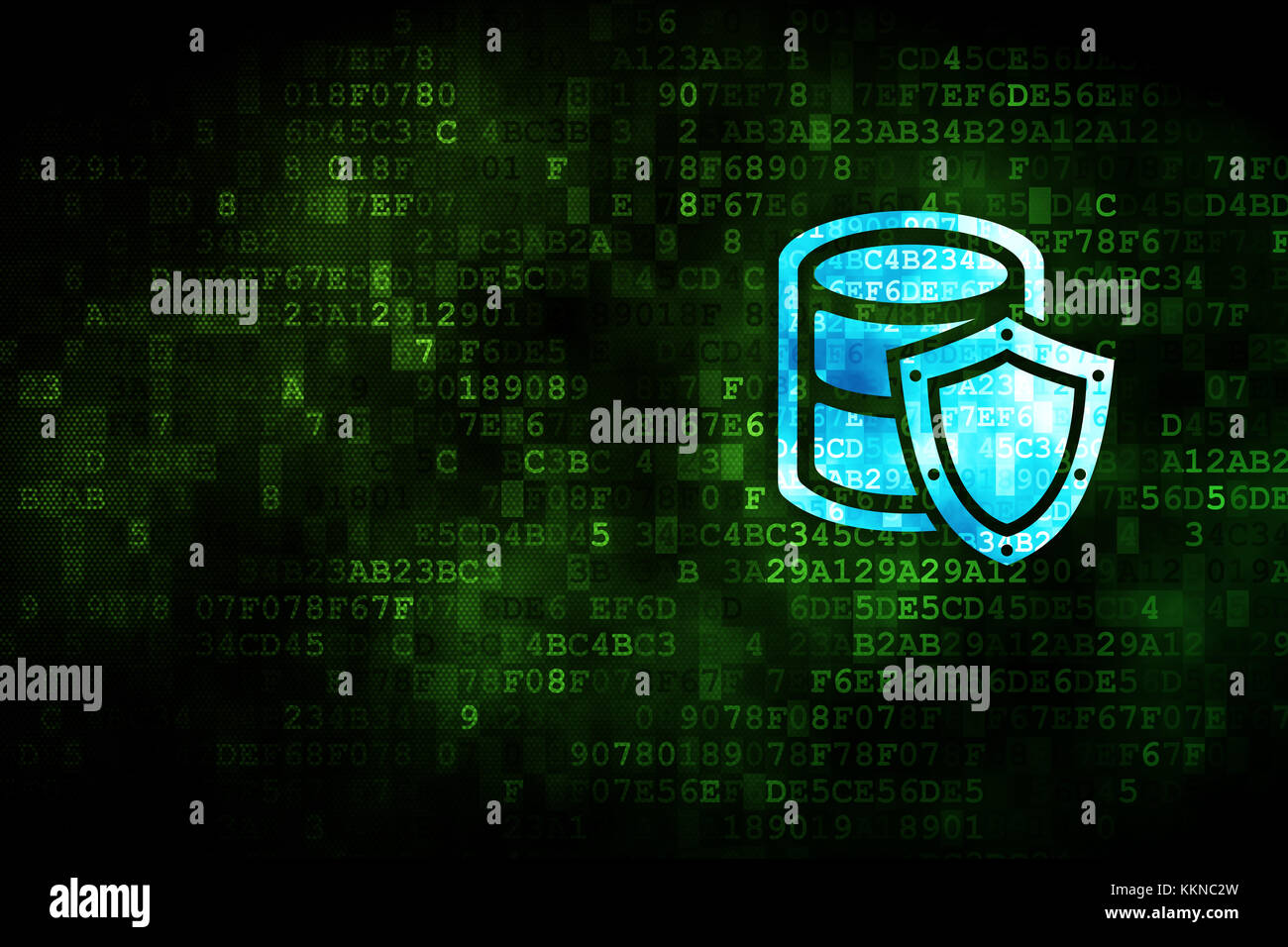 Database concept: Database With Shield on digital background Stock Photo - Alamy