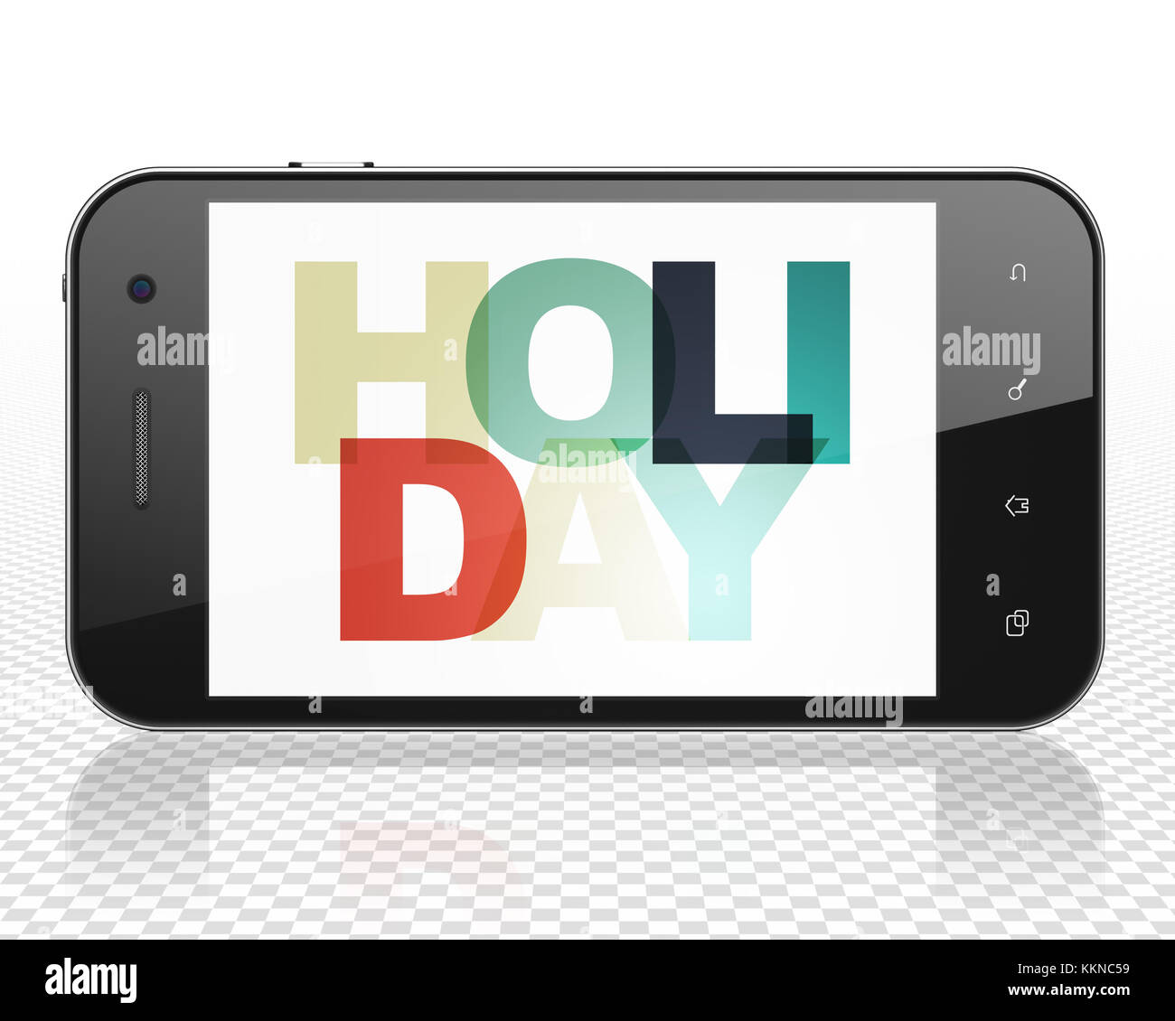 Vacation concept: Smartphone with Holiday on display Stock Photo - Alamy