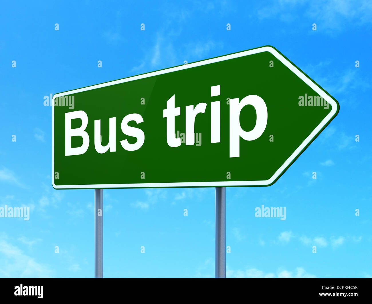 Tourism concept: Bus Trip on road sign background Stock Photo - Alamy