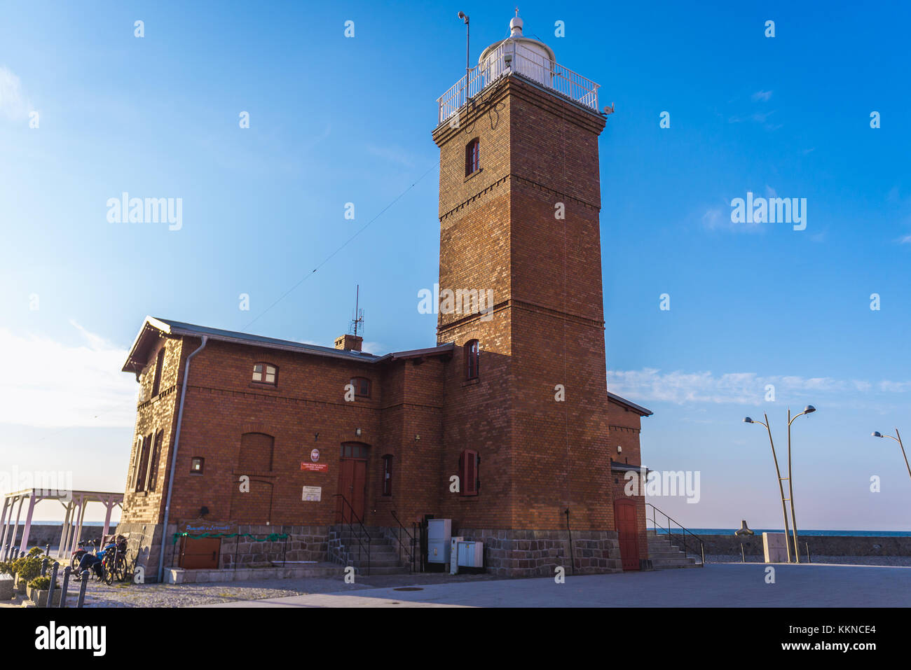 Baltic Sea lighthouse in Darlowko, part of Darlowo coastal town in West ...