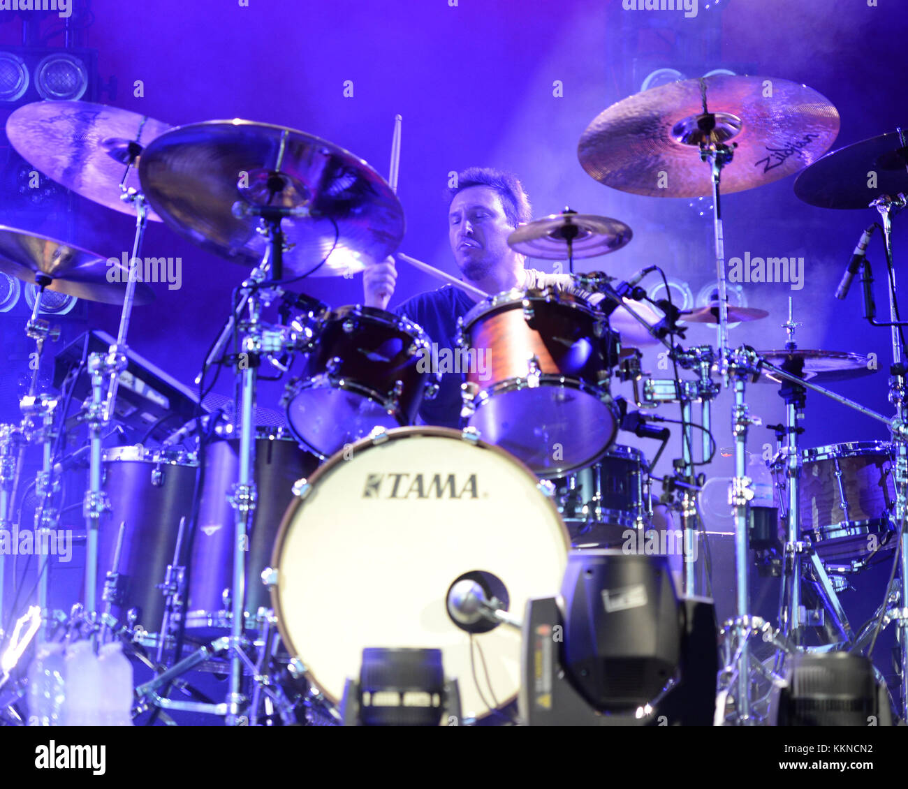 WEST PALM BEACH, FL - AUGUST 14: Abe Cunningham of Deftones performs at ...