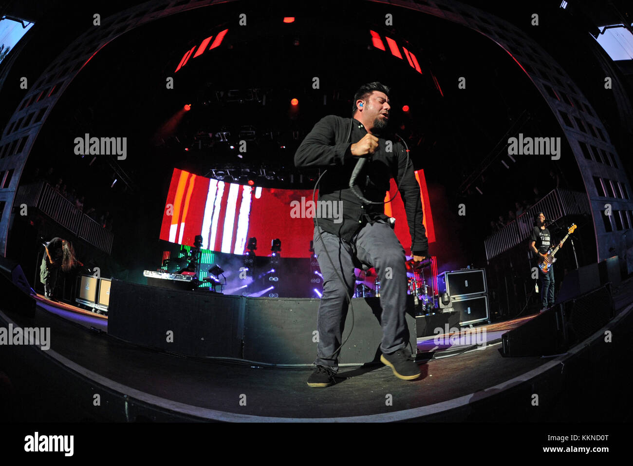 WEST PALM BEACH, FL - AUGUST 14: Stephen Carpenter, Frank Delgado ...