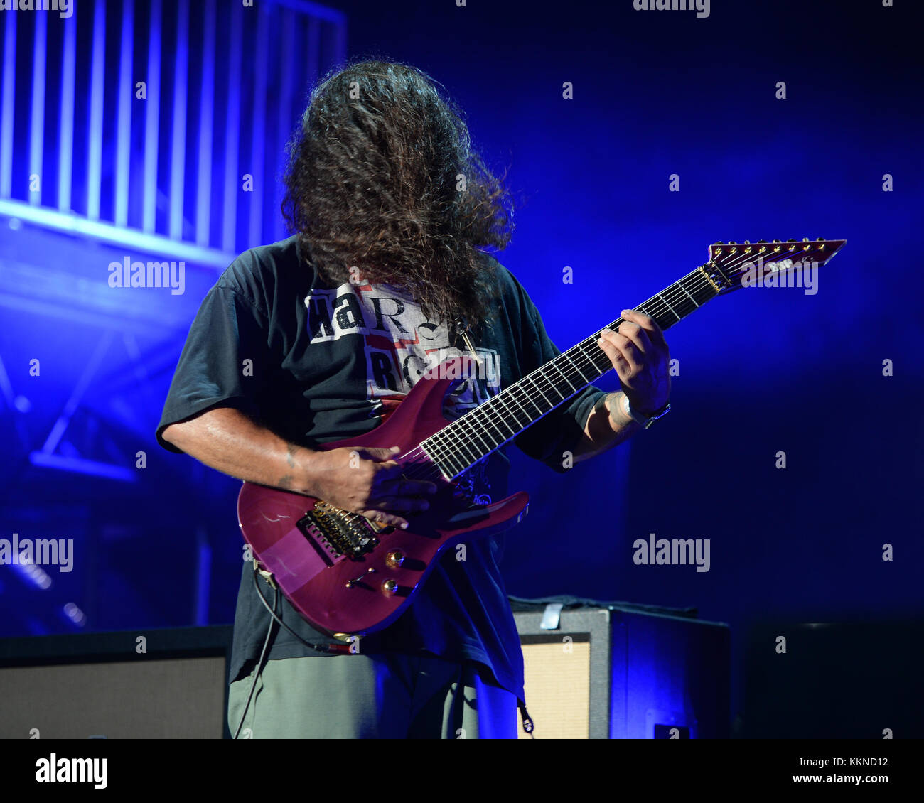 WEST PALM BEACH, FL - AUGUST 14: Stephen Carpenter of Deftones performs ...