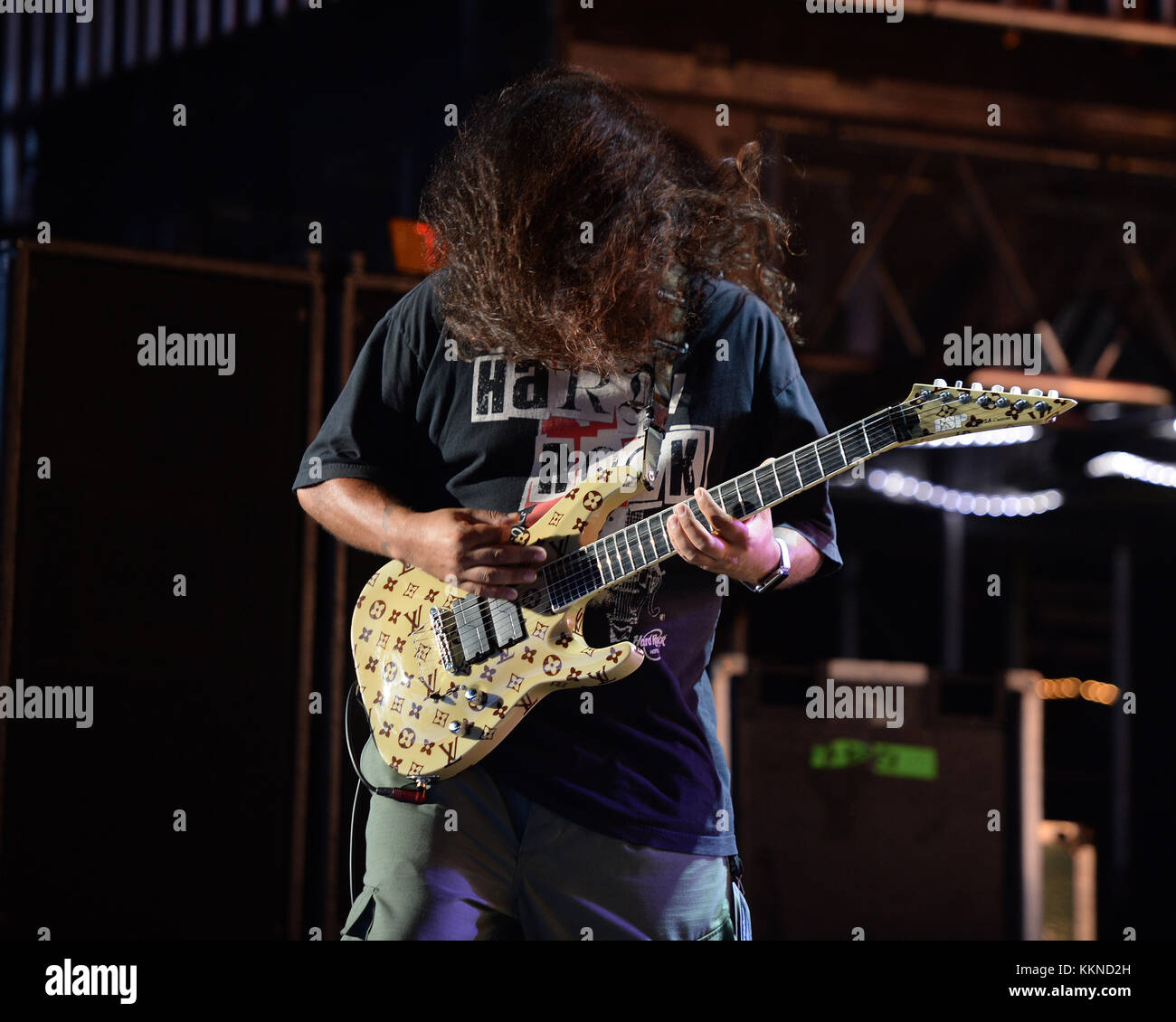 WEST PALM BEACH, FL - AUGUST 14: Stephen Carpenter of Deftones performs ...