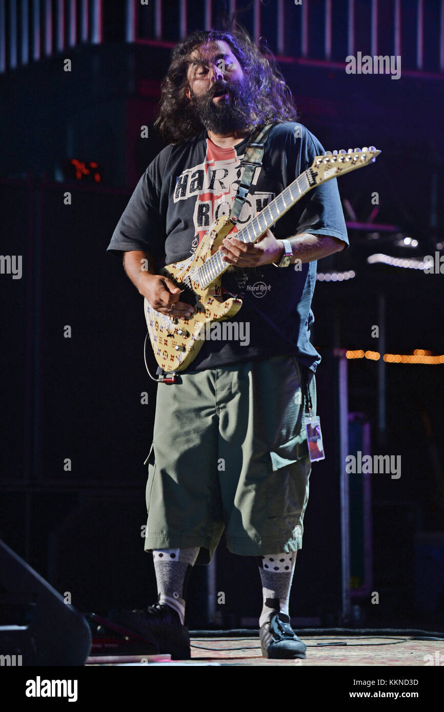 WEST PALM BEACH, FL - AUGUST 14: Stephen Carpenter of Deftones performs ...