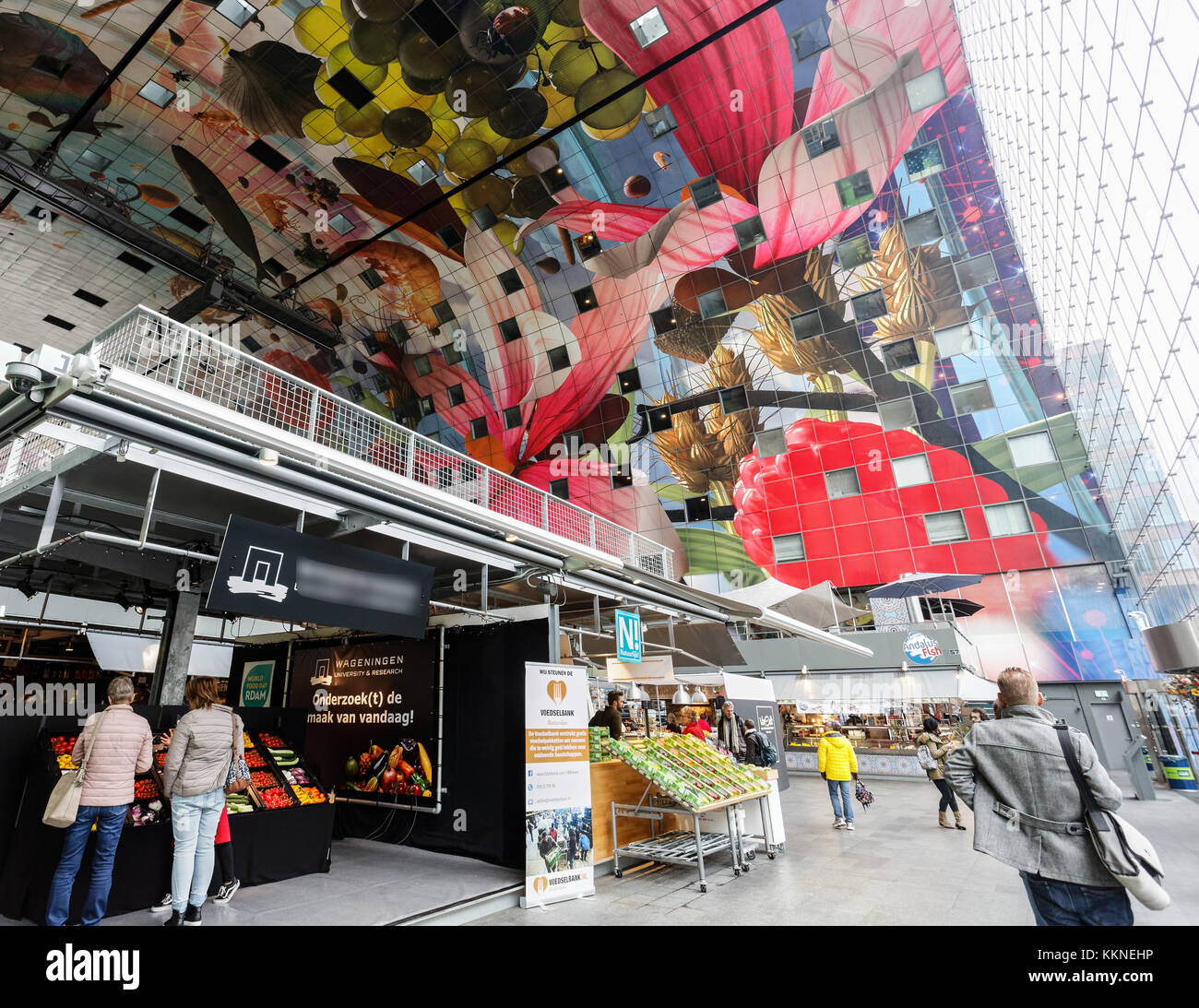 Ceiling of Rotterdam Market Hall Stock Photo - Alamy
