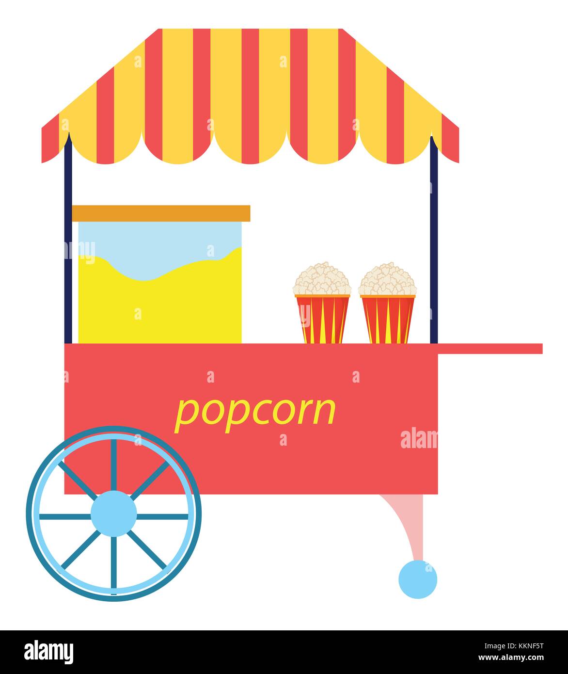 illustration of isolated popcorn cart on white background Stock Photo ...