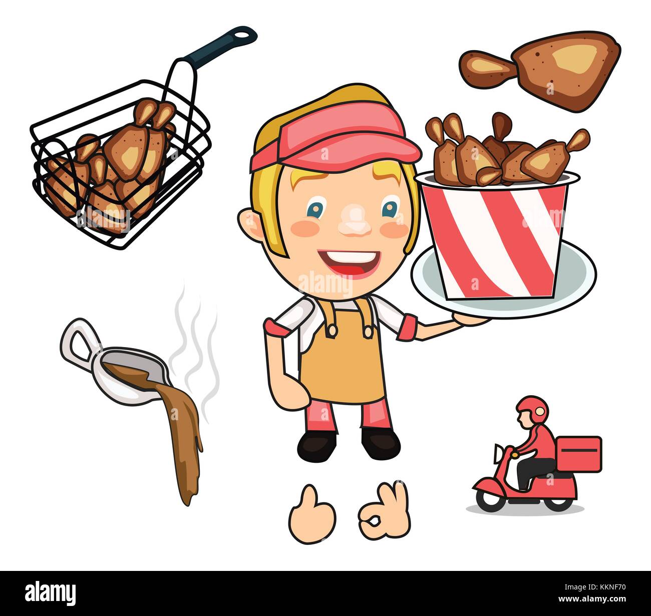 Food delivery vector social Cut Out Stock Images & Pictures - Alamy