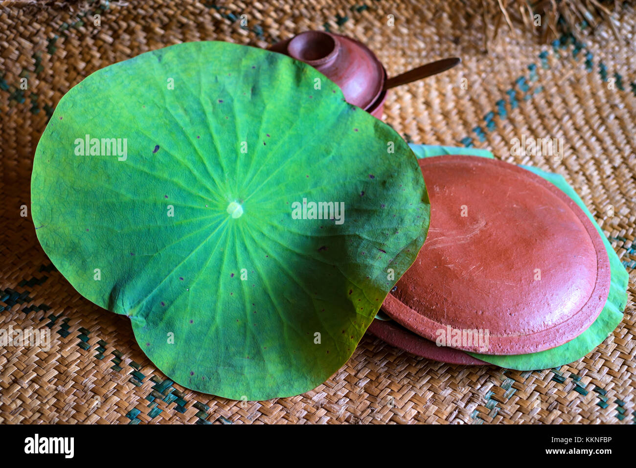 Leaf Used As Plate High Resolution Stock Photography and Images - Alamy