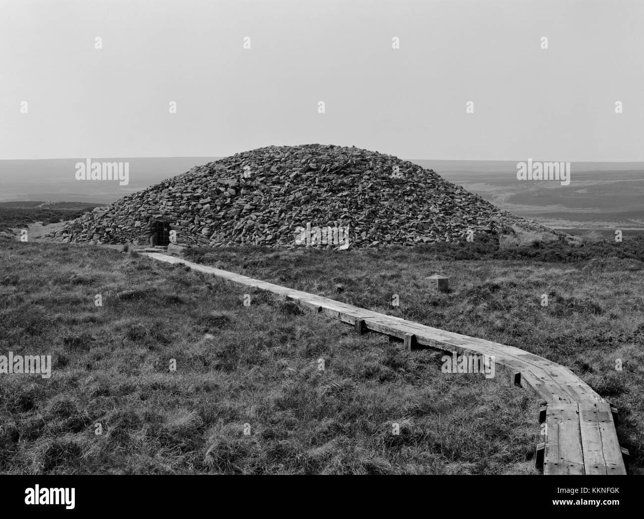 View SW showing entrance facade, general exterior & moorland setting of ...