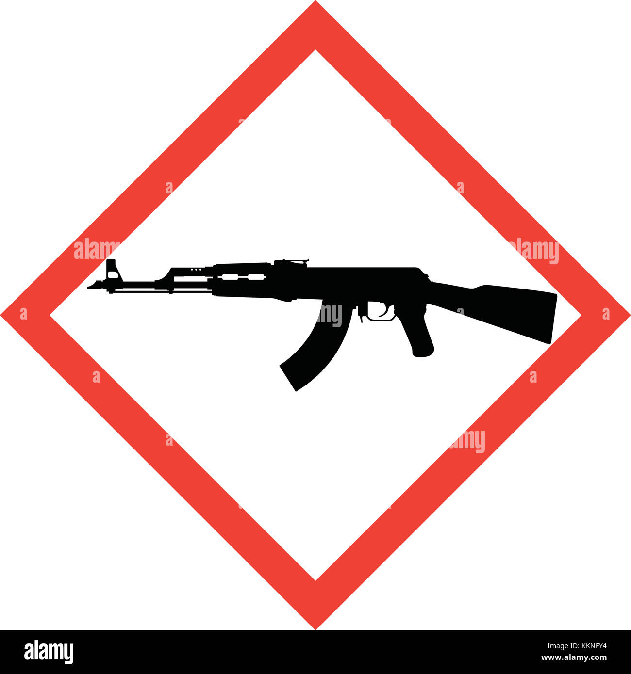 Hazard sign with rifle symbol Stock Photo - Alamy