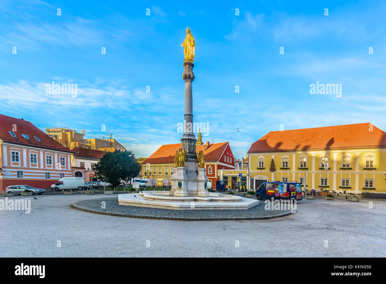 Scenic view at Kaptol square in Zagreb city center, Croatia Stock Photo ...
