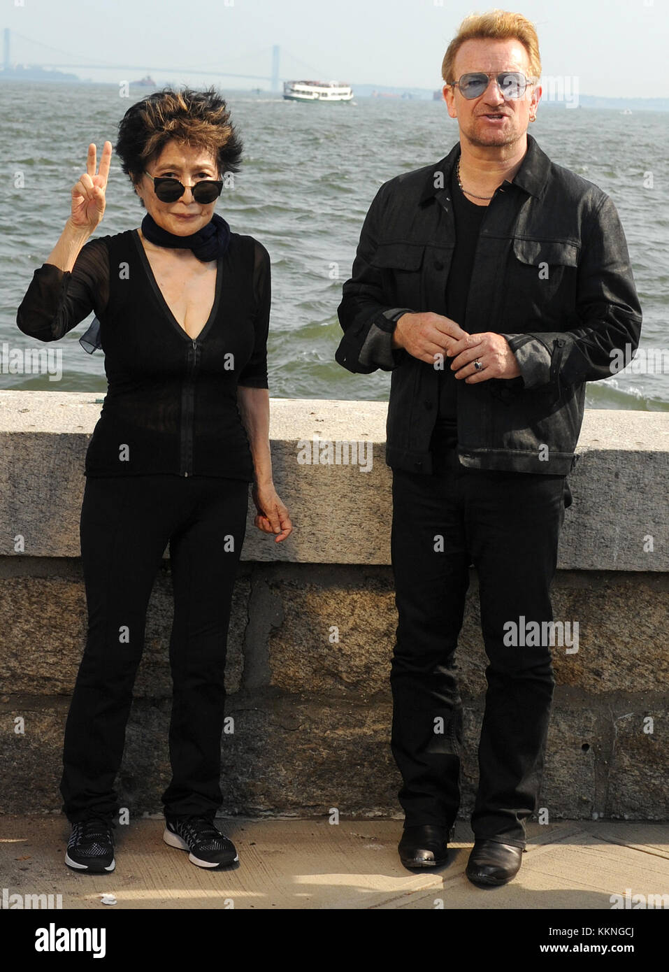 NEW YORK, NY - JULY 29: Yoko Ono, Bono, Salil Shetty and The Edge ...