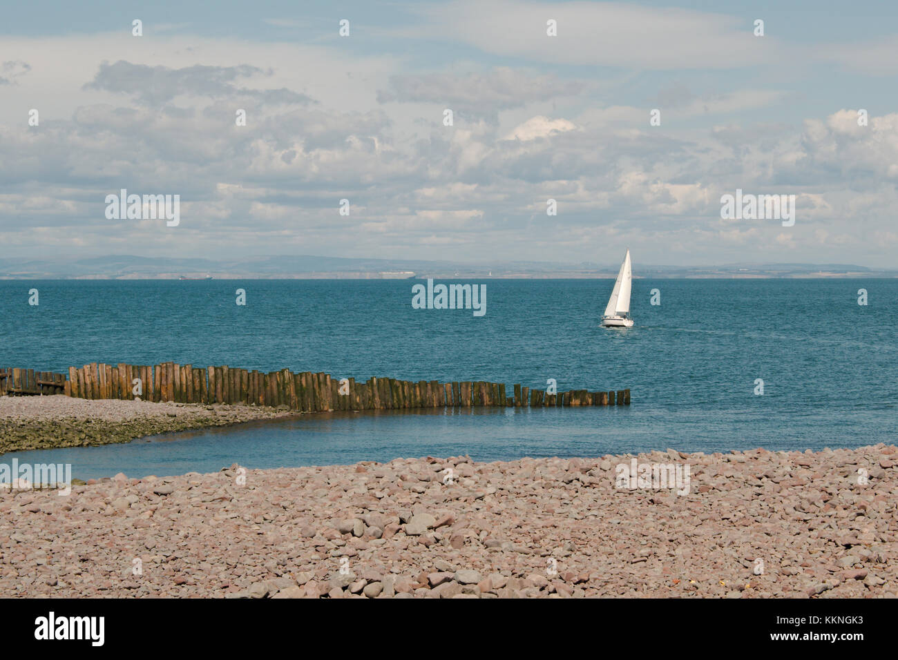 A view of the Bristol Channel viewed from Porlock Weir, Somerset, UK ...