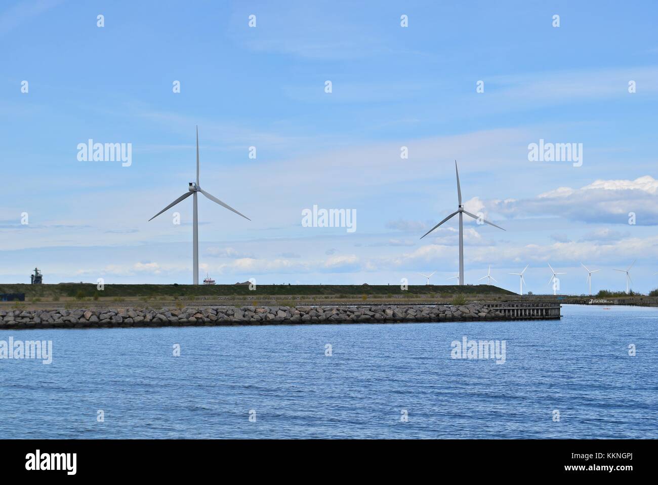 offshore wind farm in Baltic Sea off Copenhagen, Denmark Stock Photo ...