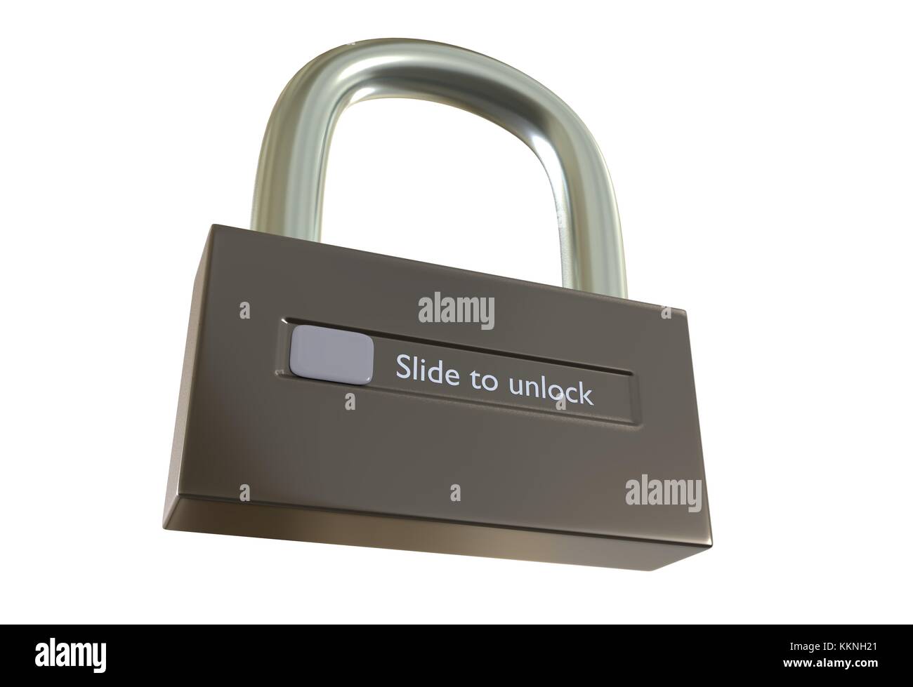 Lock with slide to unlock button 3d render Stock Photo - Alamy