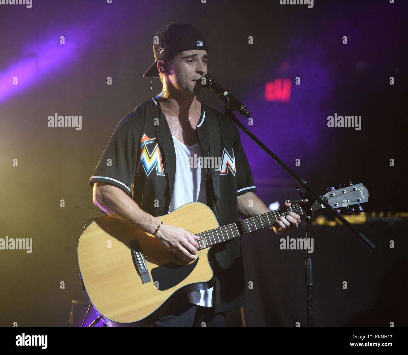 FORT LAUDERDALE FL - JULY 25: Singer Jake Miller poses for a performs ...