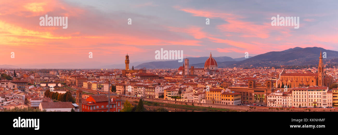 Famous view of Florence at gorgeous sunset, Italy Stock Photo - Alamy