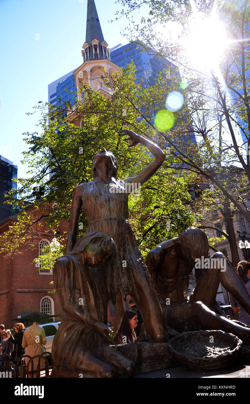 Irish Famine Memorial on the Freedom Trail Boston Massachusetts Stock ...