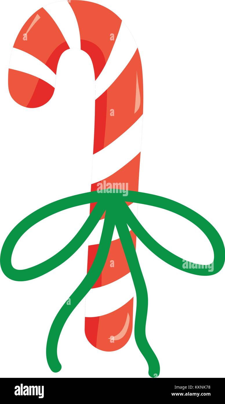 colorful sweet walking stick with ribbon bow design Stock Vector Image ...