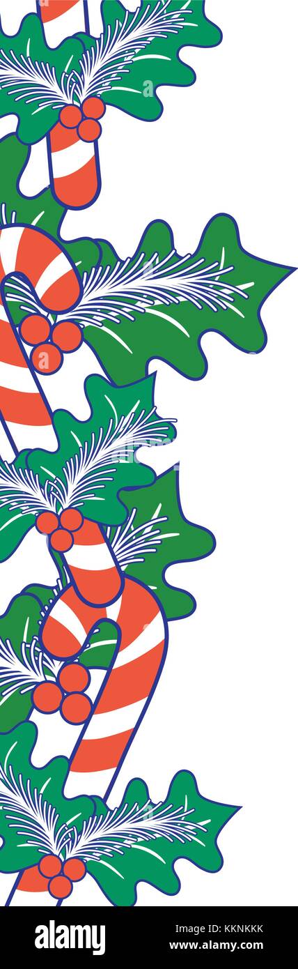 full color merry christmas decoration with leaves and branches Stock ...