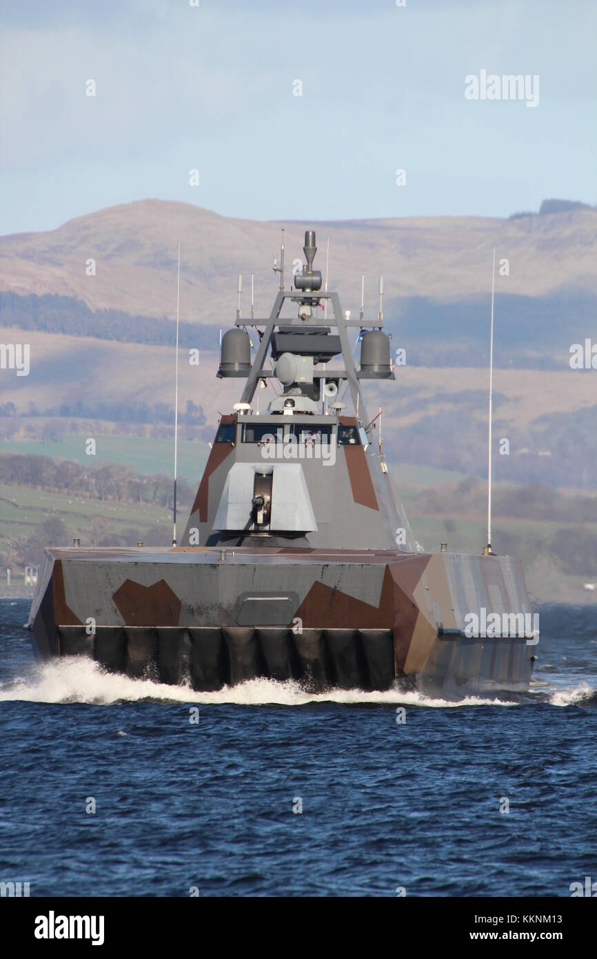 KNM Skudd (P962), a Skjold-class coastal patrol vessel operated by the ...